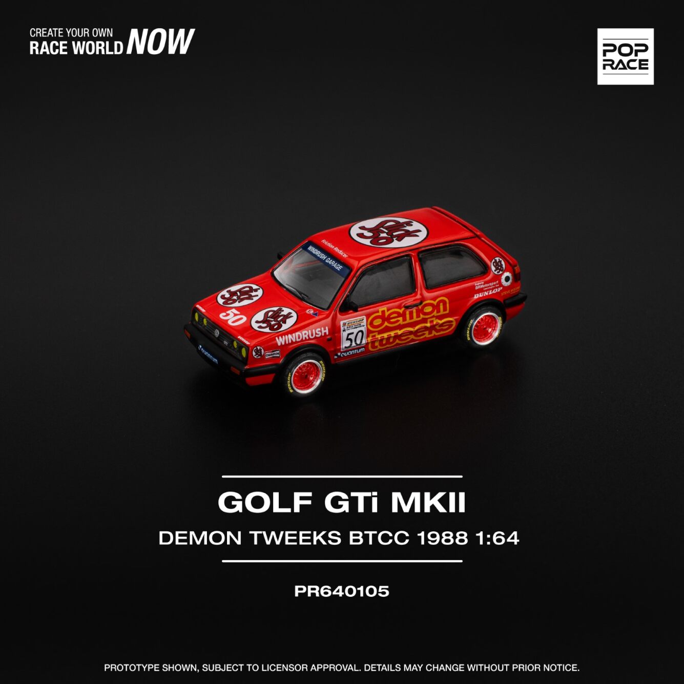 Pop Race 1/64 Golf GTI MKII Demon Tweeks Btcc 1988 PR640105 – Zakzuk Toys