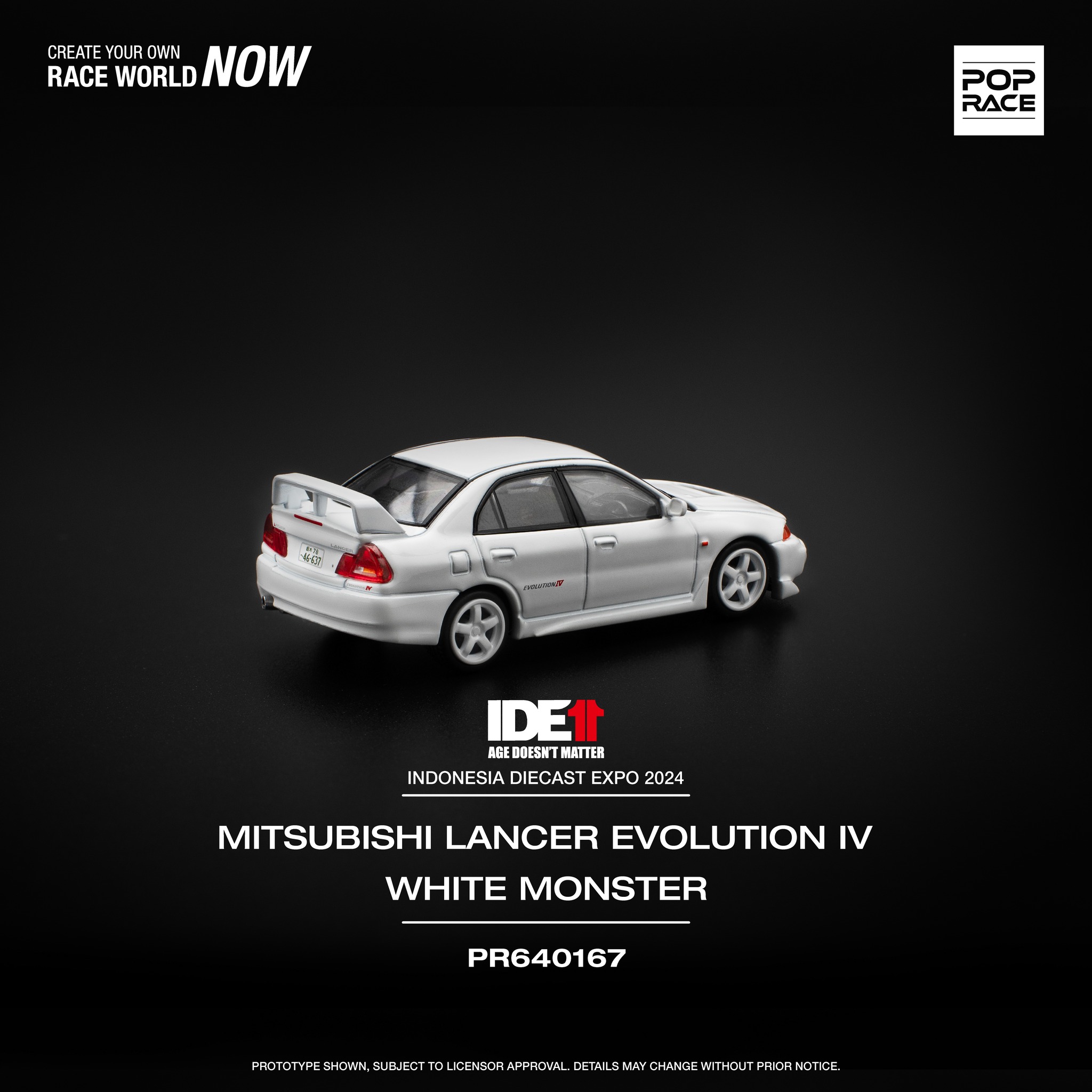 Pop Race Mitsubishi Lancer Evolution IV – White “Monster” – Zakzuk Toys